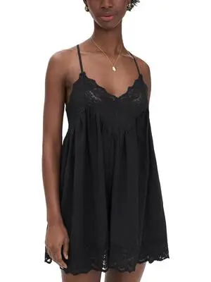 Free People Fiona Slip Dress - Black