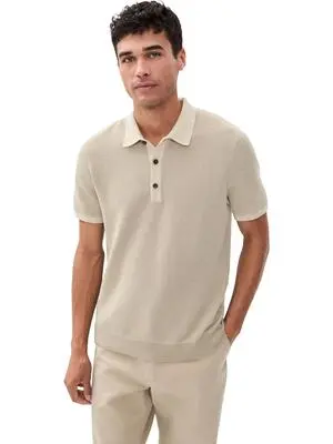 RHONE Mercer Knit Polo - Bone