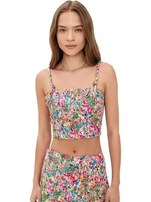 Farm Rio Floral Butterfly Peasant Top - Peasant Floral Off-white