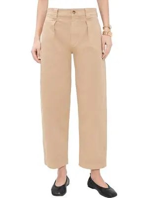 Madewell Barrel Leg Chino Trousers - Fawn