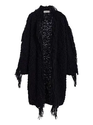 ZANKOV Wells Wool-Blend Coat With Fringe