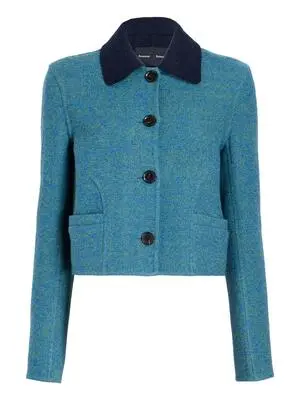 Proenza Schouler Gaelle Cropped Wool-blend Jacket - Green
