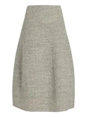 Proenza Schouler Gaelle Seamed Wool-blend Midi Skirt - Tan