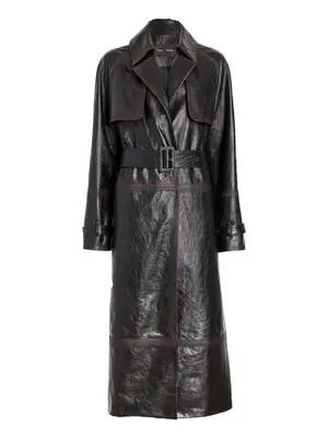 Proenza Schouler Kasia Leather Trench Coat - Black