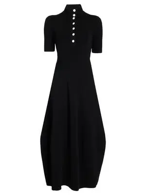 Proenza Schouler Mathilde Button-top Midi Dress - Black