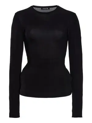 ASHLYN Crewneck Top - Black