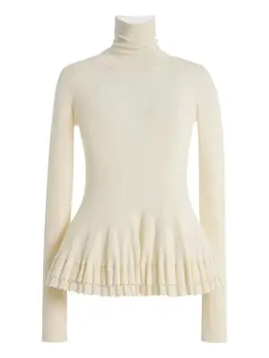 ASHLYN Merritt Merino Wool-silk Turtleneck - Ivory