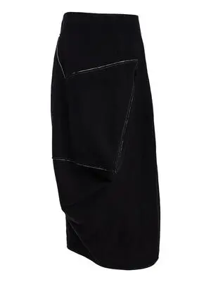 ASHLYN Luan Virgin Wool Maxi Skirt - Black