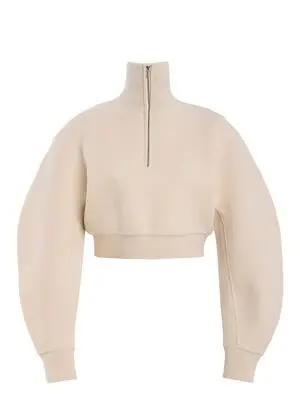 ASHLYN Vale Half-zip Merino Wool Sweater - Ivory