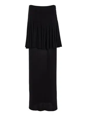 ASHLYN Layered Midi Skirt - Black