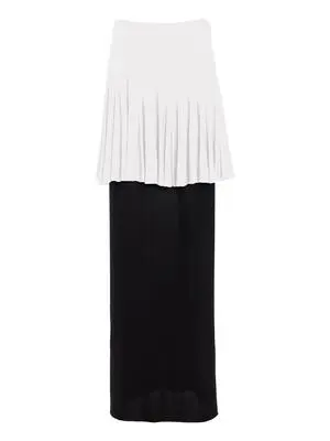 ASHLYN Layered Midi Skirt - Black