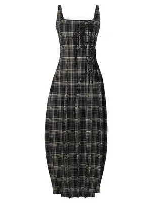 CHORUS Lucien Plaid Maxi Dress - Green
