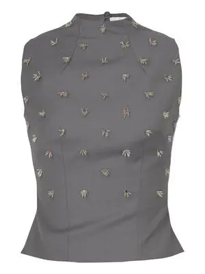 CHORUS Miranda Wool-blend Top - Grey