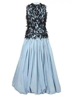 CHORUS Chorus Nadia Cotton Maxi Dress With Feather Embellishment