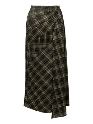 CHORUS Plaid Midi Skirt - Green