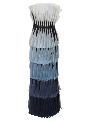 CHORUS Phyllis Pleated Silk-blend Organza Maxi Dress - Blue