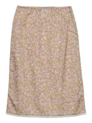 Prada Floral Print Re-nylon Midi-skirt - Pink