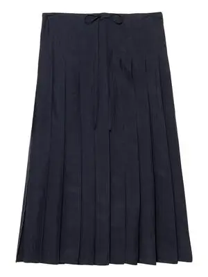 Prada Pleated Silk Midi-skirt - Blue