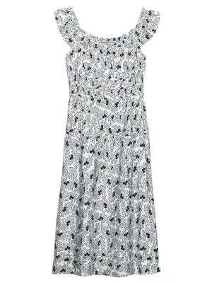 Prada Floral Print Pongé Dress - Light Blue