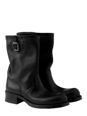 Prada Leather Mid-calf Boots - Black