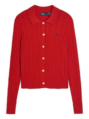 Polo Ralph Lauren Logo-embroidered Cable-knit Cotton Cardigan - Orange