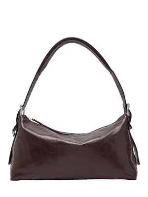 LEMAIRE Leather Baguette Shoulder Bag - Dark Brown