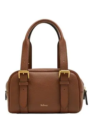 Mulberry Small Grained Leather Boston Shoulder Bag - Tan