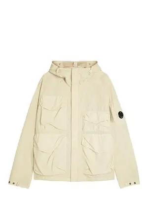 C.P. COMPANY Goggle Hooded Shell Jacket - Beige