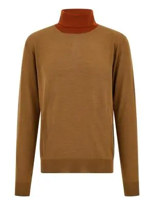 FERRAGAMO Silk Turtleneck - Brown