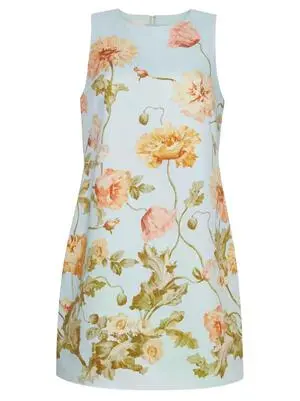 Cara Cara Mackenzie Floral-print Mini Dress - Blue