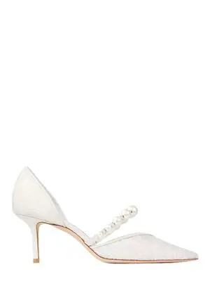 JIMMY CHOO Aurelie Pearl-embellished Pumps - White