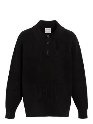 BARRIE Waffle-effect Polo Shirt - Black