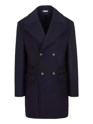 MANUEL RITZ Flap-pocket Double-breasted Coat - Blue