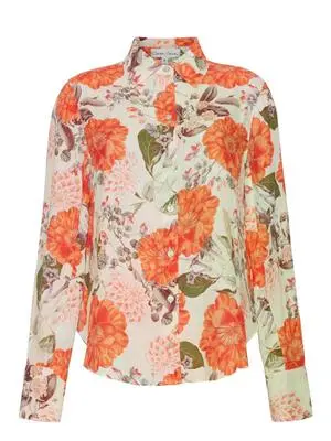 Cara Cara Floral Print Shirt - Neutrals