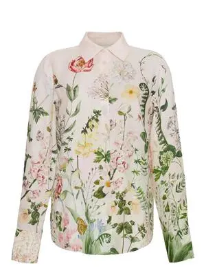 Cara Cara Floral Print Long Sleeve Shirt - Pink
