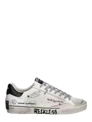 CRIME LONDON Lettering Detail Sneakers - White