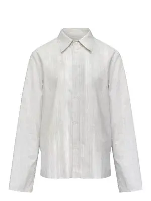 MAISON MARGIELA Striped Long-sleeved Shirt - White