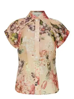 Cara Cara Floral-print Top - Neutrals