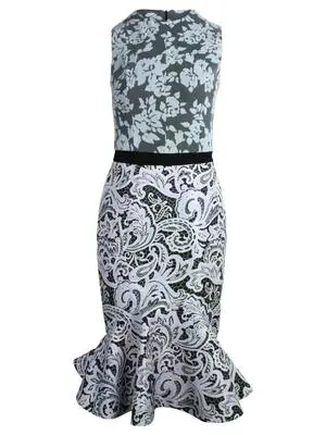 MARY KATRANTZOU Floral Sleeveless Midi Dress - Black