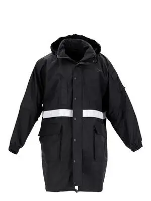 Balenciaga Zip Front Stripe Parka - Black