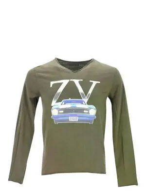 Zadig&Voltaire Car-print Crew-neck T-shirt - Green