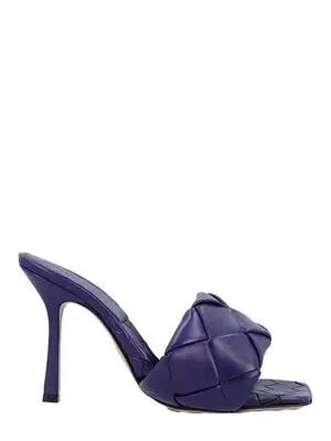 Bottega Veneta Lido Padded Leather Sandals - Purple