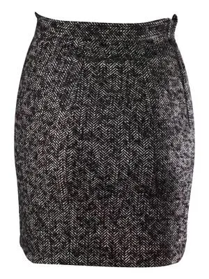 Dsquared2 Herringbone Pencil Mini Skirt - Black