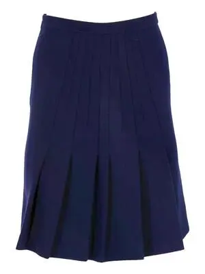 Diane Von Furstenberg Pleated A-line Midi Skirt - Blue