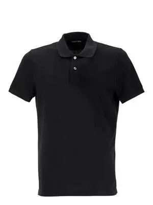 TOM FORD Cotton Polo Shirt - Black