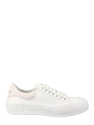 Alexander McQueen Canvas Rubber Sole Sneakers - White