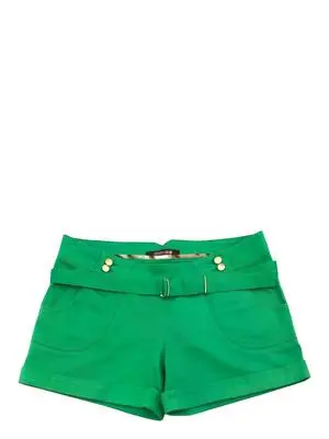 Roberto Cavalli Button Belt Shorts - Green