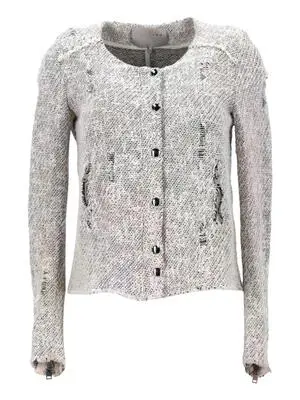 IRO PARIS Distressed Cotton Jacket - White