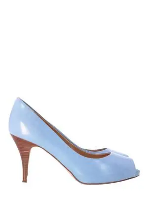 GIUSEPPE ZANOTTI Leather Peep-toe Pumps - Blue
