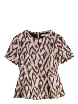 Ba&sh Peplum Graphic Print Top - Red